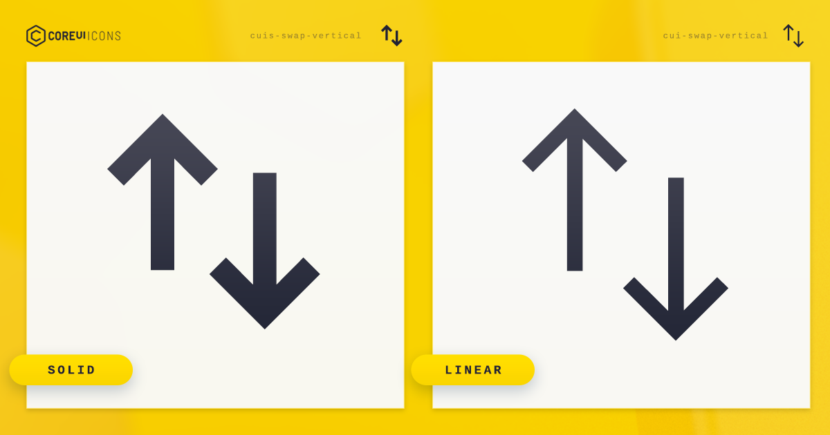 Swap Vertical Icon · Linear · Coreui Icons · Svg Javascript Typescript And Webfont