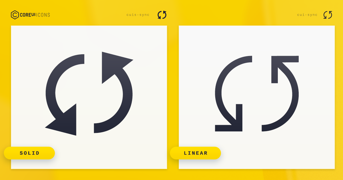 Sync Icon · Linear · Coreui Icons · Svg Javascript Typescript And Webfont