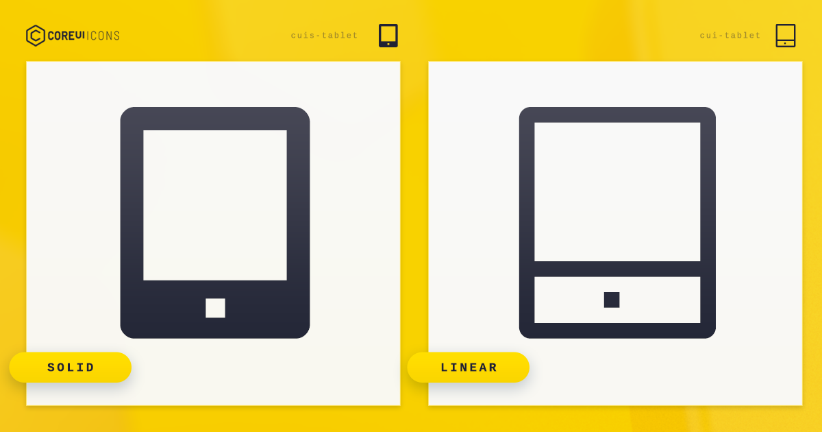 Tablet Icon · Solid · Coreui Icons · Svg Javascript Typescript And Webfont 