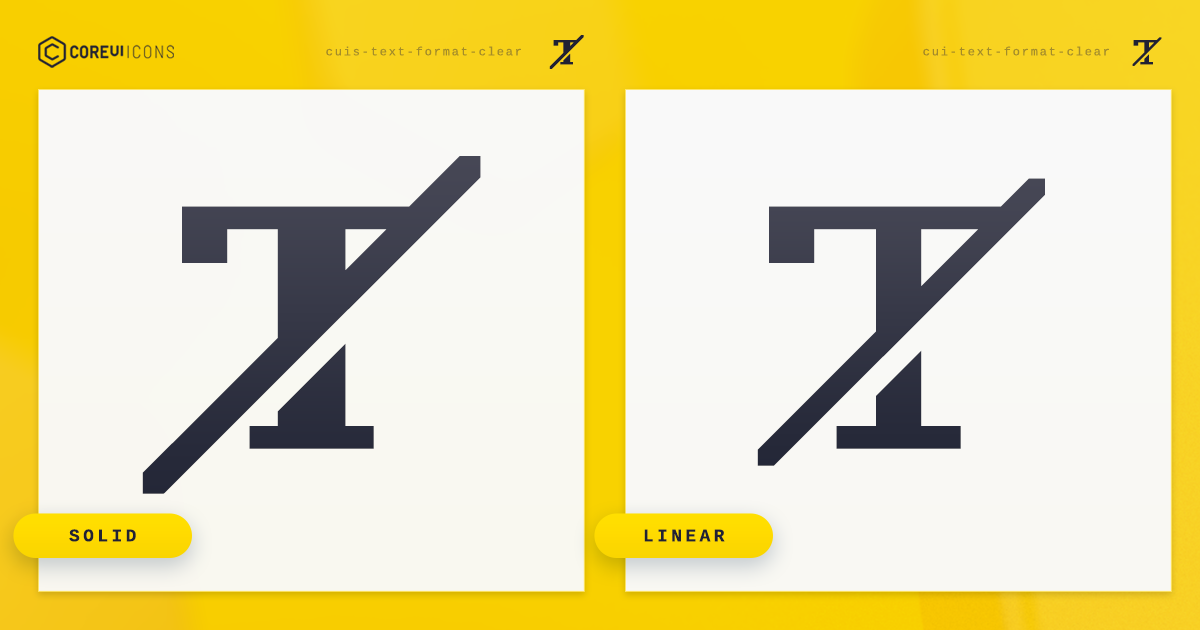 Text Format Clear Icon · Linear · Coreui Icons · Svg Javascript