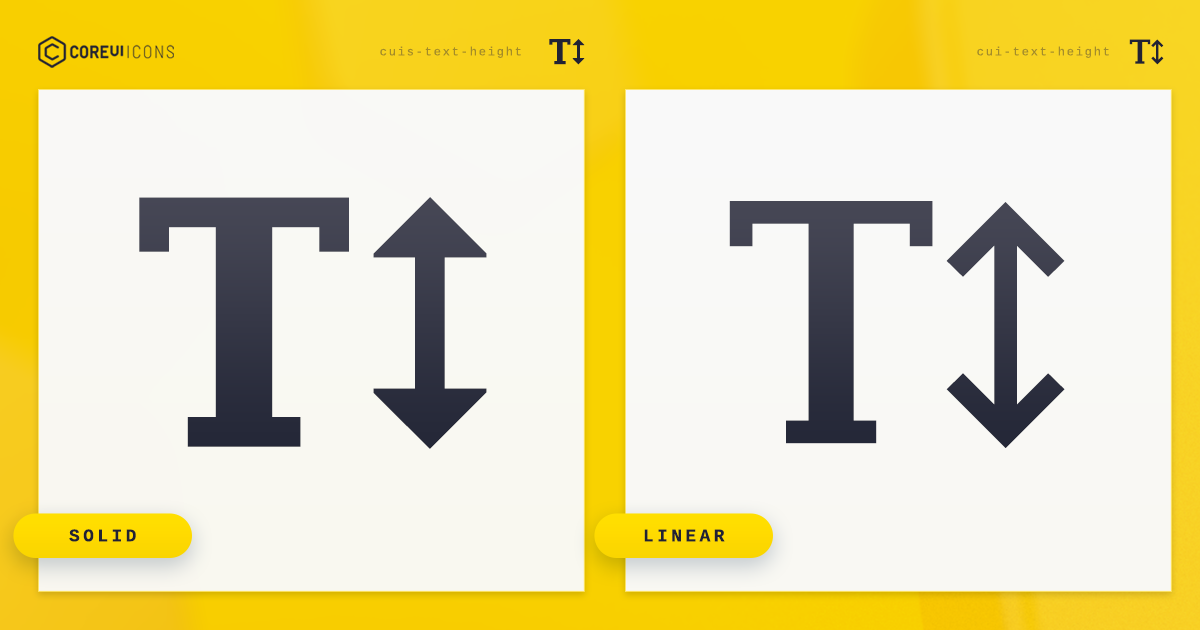Text Height Icon · Linear · Coreui Icons · Svg Javascript Typescript And Webfont