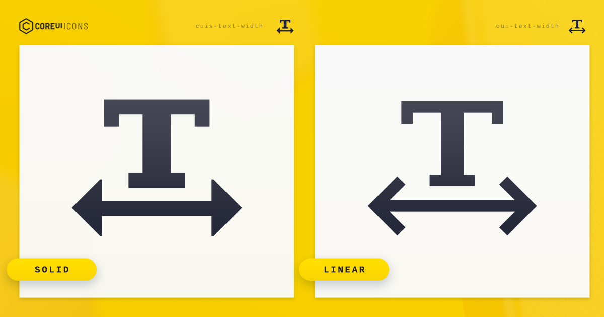 Text Width Icon · Linear · Coreui Icons · Svg Javascript Typescript