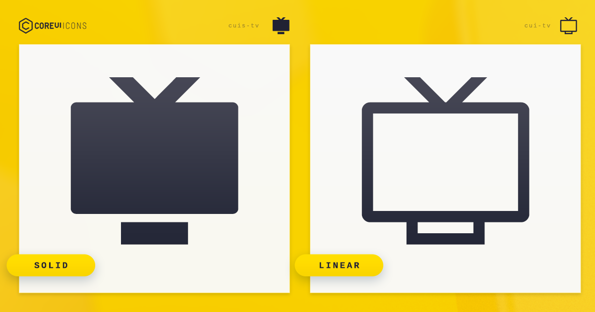 Tv Icon · Linear · CoreUI Icons · SVG, JavaScript, TypeScript & Webfont Tv Icon · Linear · CoreUI Icons · SVG, JavaScript, TypeScript & Webfont