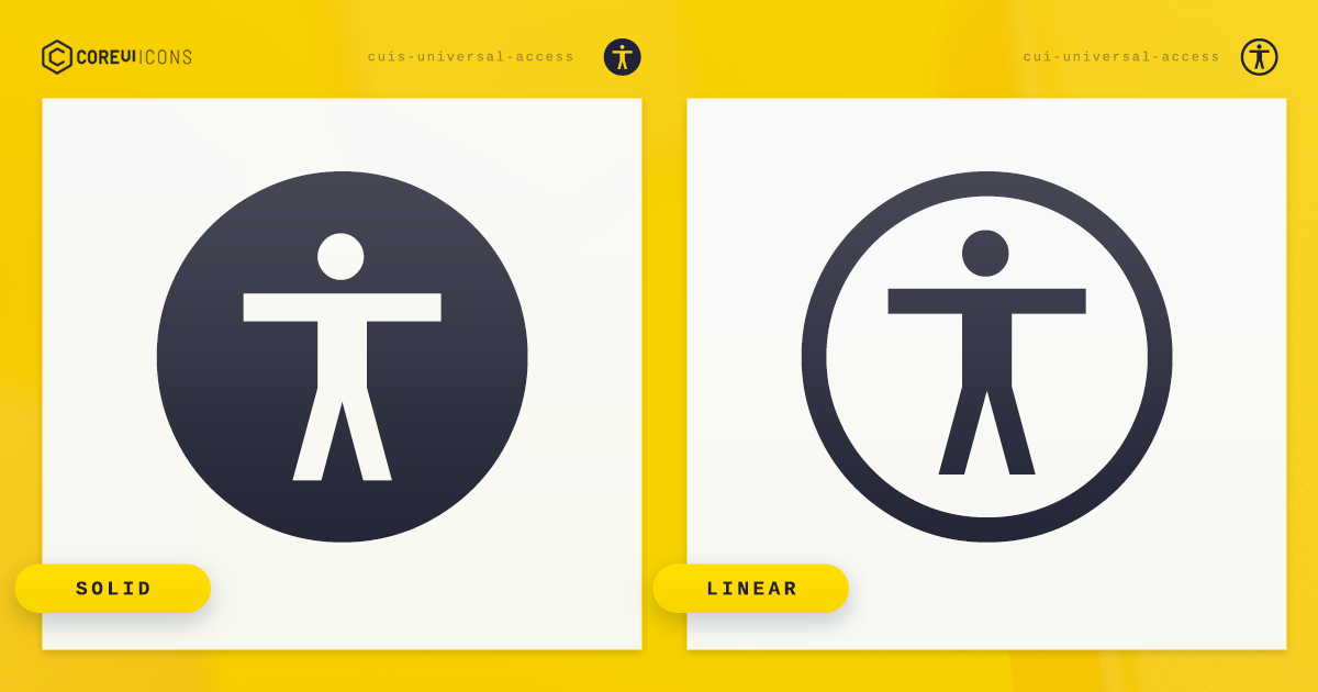 Universal Access Icon · Solid · Coreui Icons · Svg Javascript Typescript And Webfont