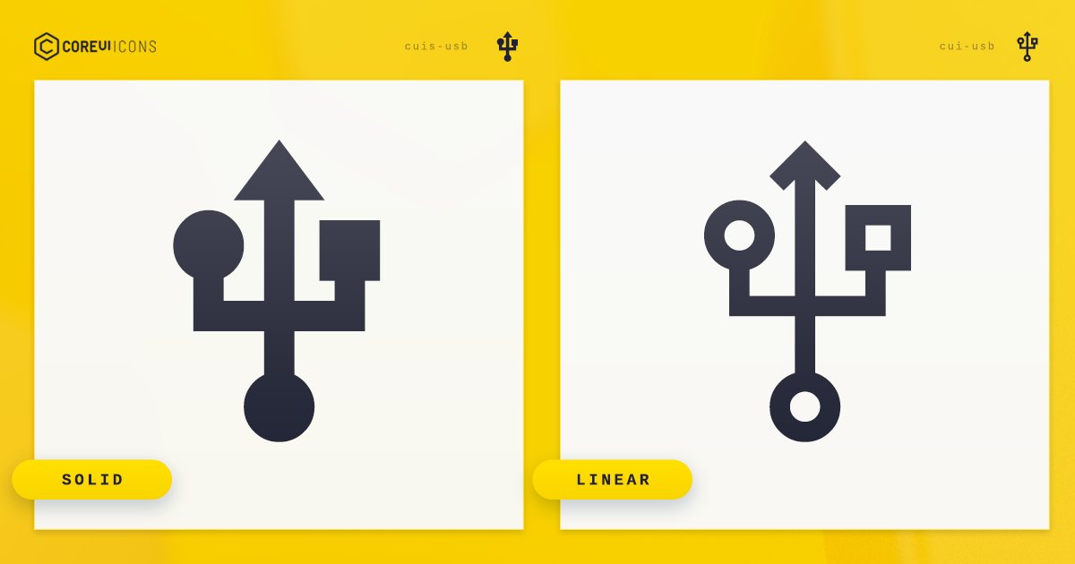 Usb Icon · Solid · Coreui Icons · Svg Javascript Typescript And Webfont