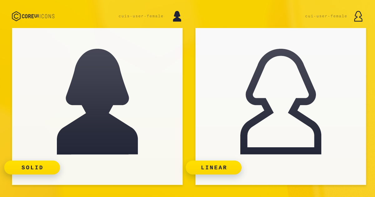 User Female Icon · Linear · Coreui Icons · Svg Javascript Typescript And Webfont 