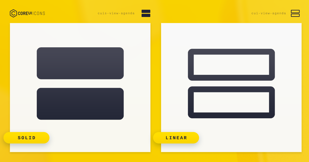 View Agenda Icon · Solid · Coreui Icons · Svg Javascript Typescript 0258
