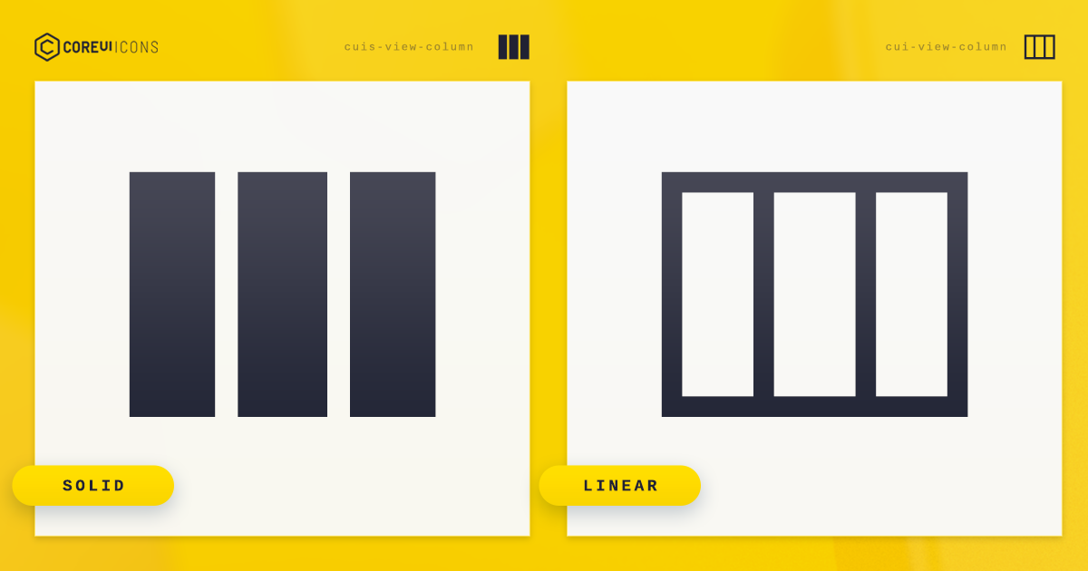 View Column Icon · Linear · Coreui Icons · Svg Javascript Typescript