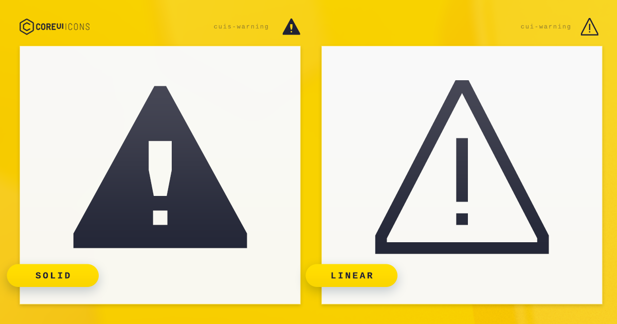 Warning Icon · Linear · Coreui Icons · Svg Javascript Typescript And Webfont
