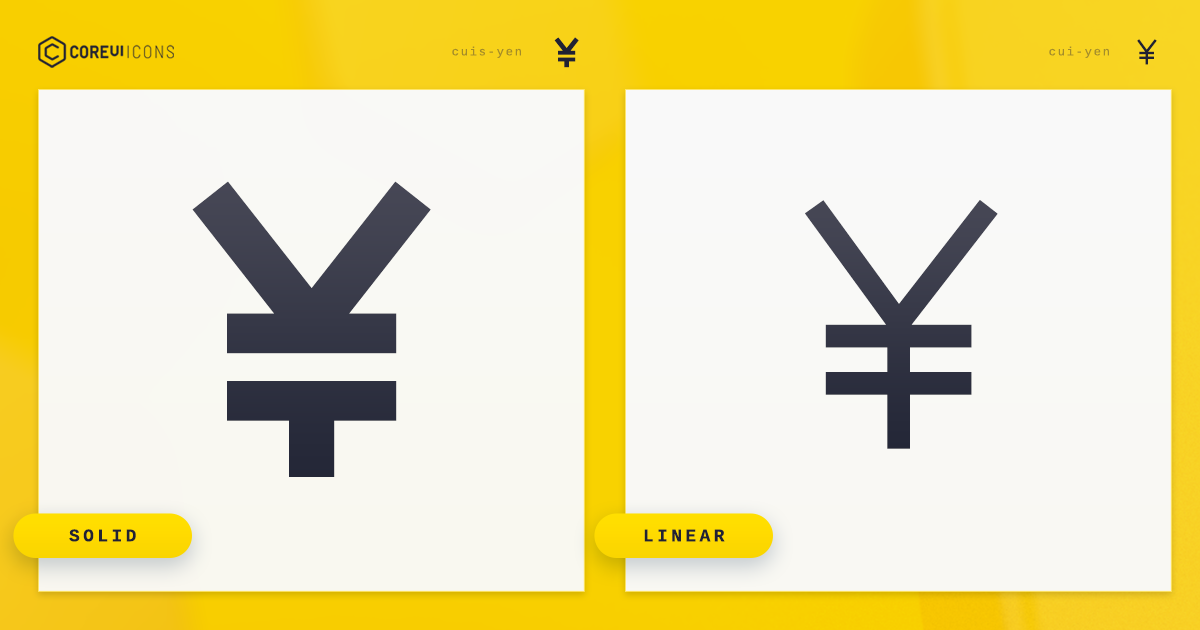 Yen Icon · Linear · Coreui Icons · Svg Javascript Typescript And Webfont