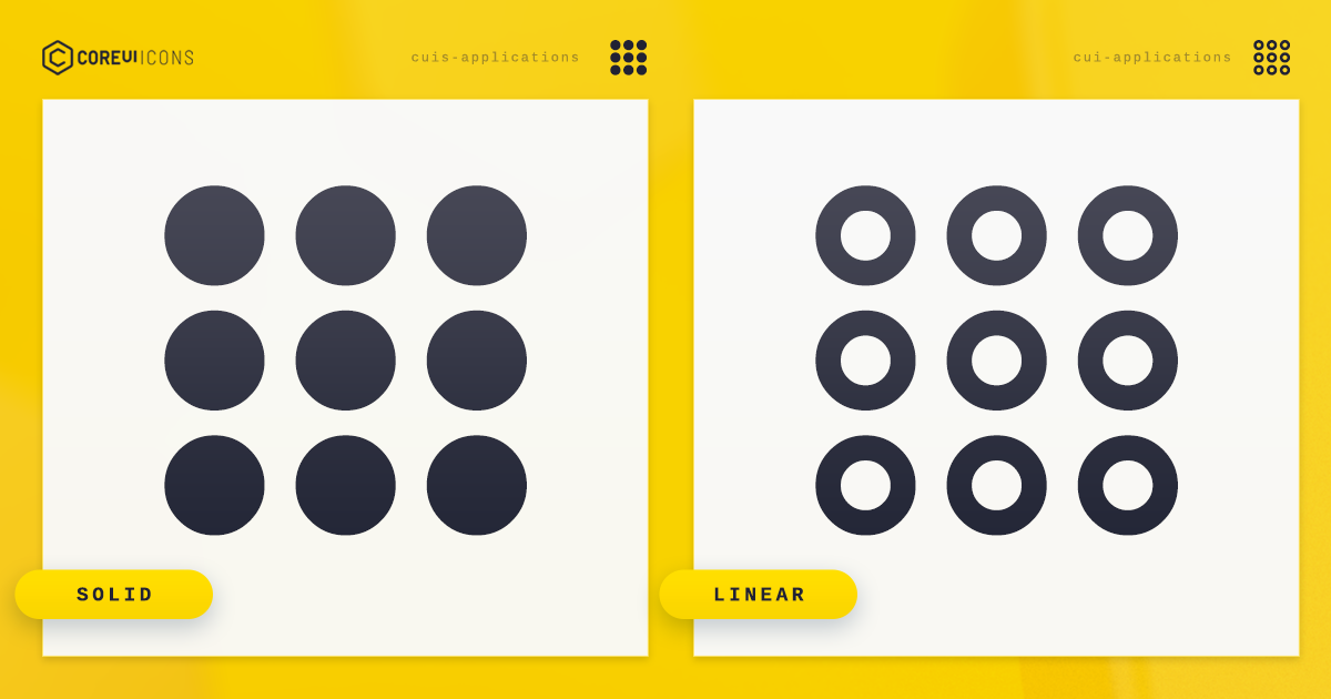 Applications Icon · Linear · Coreui Icons · Svg Javascript Typescript And Webfont
