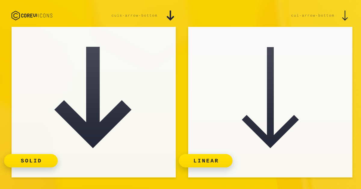 Arrow Bottom Icon · Linear · Coreui Icons · Svg Javascript Typescript And Webfont
