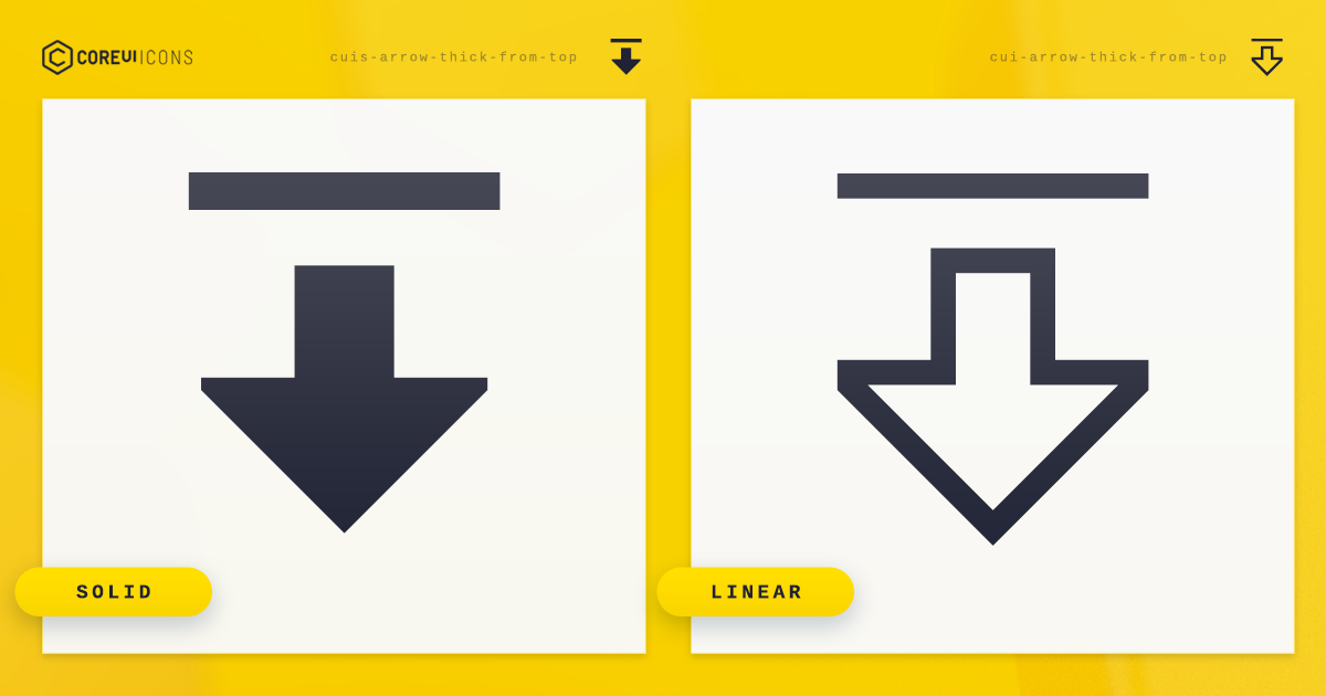 Arrow Thick From Top Icon · Linear · Coreui Icons · Svg Javascript Typescript And Webfont