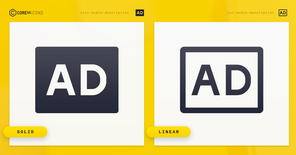 Audio Description Icon · Linear · Coreui Icons · Svg Javascript Typescript And Webfont