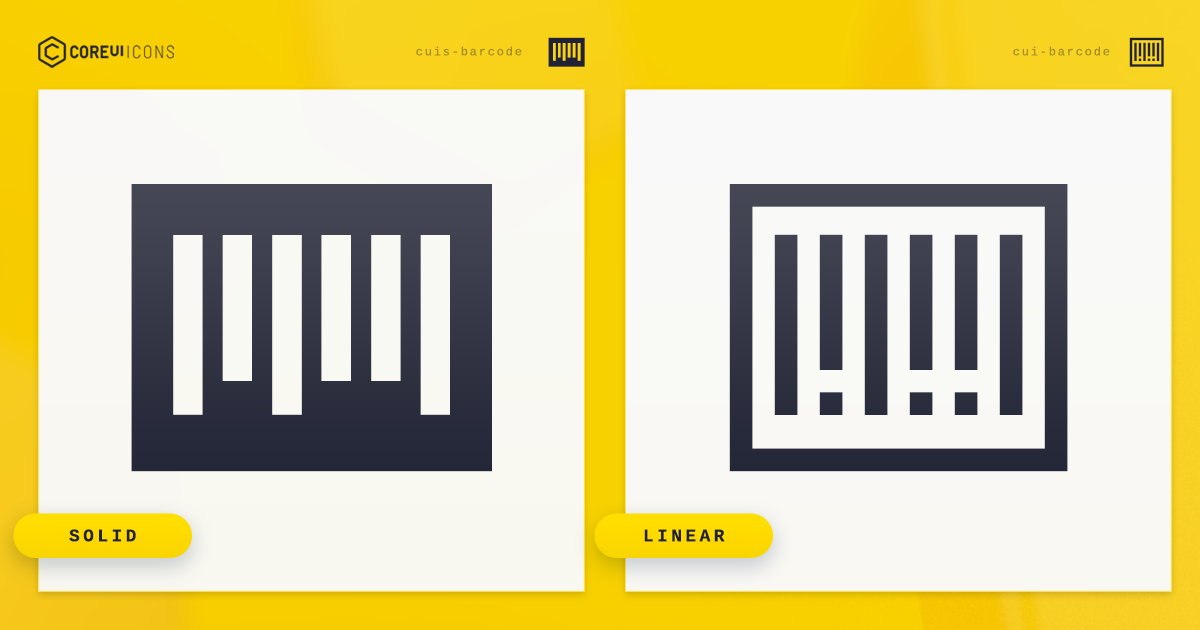 Barcode Icon · Linear · Coreui Icons · Svg Javascript Typescript And Webfont