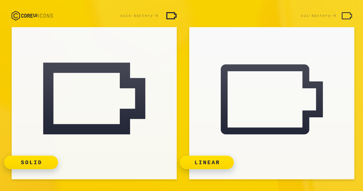 Battery 0 Icon · Linear · CoreUI Icons · SVG, JavaScript, TypeScript ...