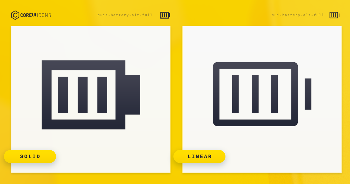 Battery Alt Full Icon · Solid · CoreUI Icons · SVG, JavaScript ...