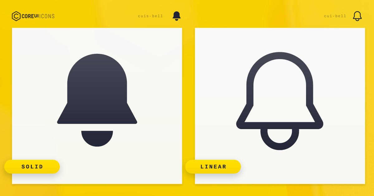 Bell Icon · Linear · Coreui Icons · Svg Javascript Typescript And Webfont