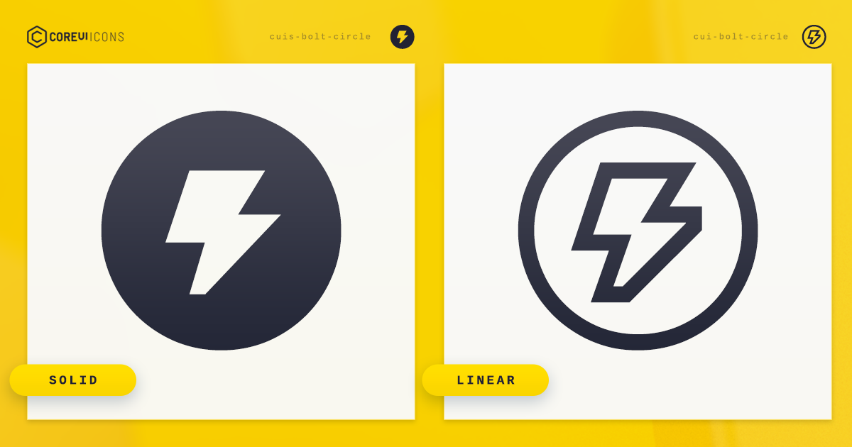 Bolt Circle Icon · Solid · Coreui Icons · Svg Javascript Typescript And Webfont