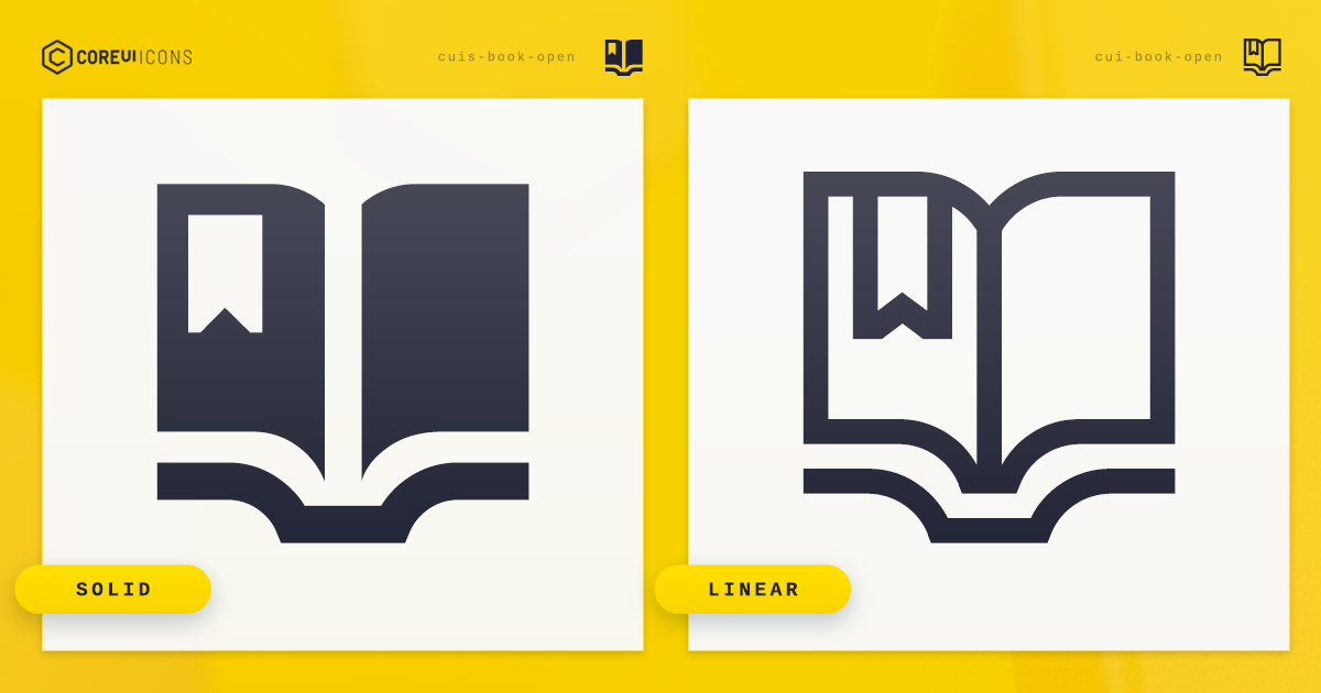 Book Open Icon · Solid · Coreui Icons · Svg Javascript Typescript And Webfont