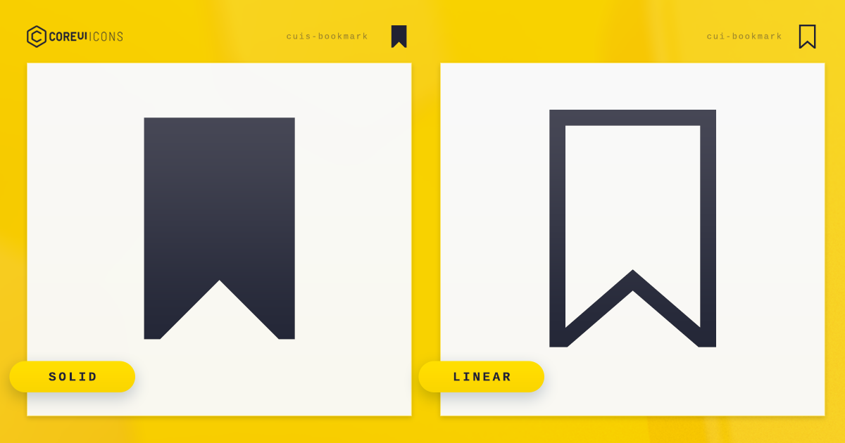 Bookmark Icon · Linear · Coreui Icons · Svg Javascript Typescript And Webfont