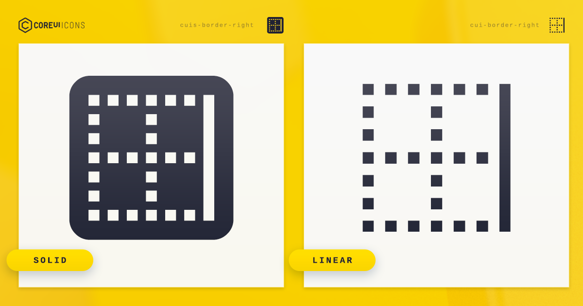 Border Right Icon · Linear · Coreui Icons · Svg Javascript Typescript And Webfont