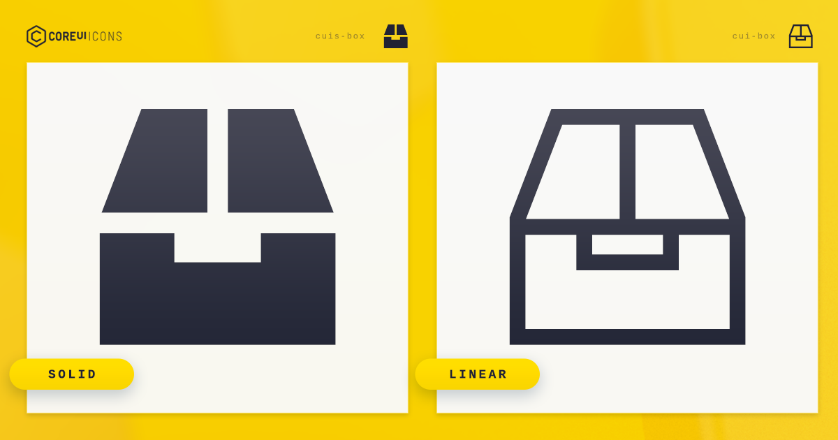 Box Icon · Linear · Coreui Icons · Svg Javascript Typescript And Webfont