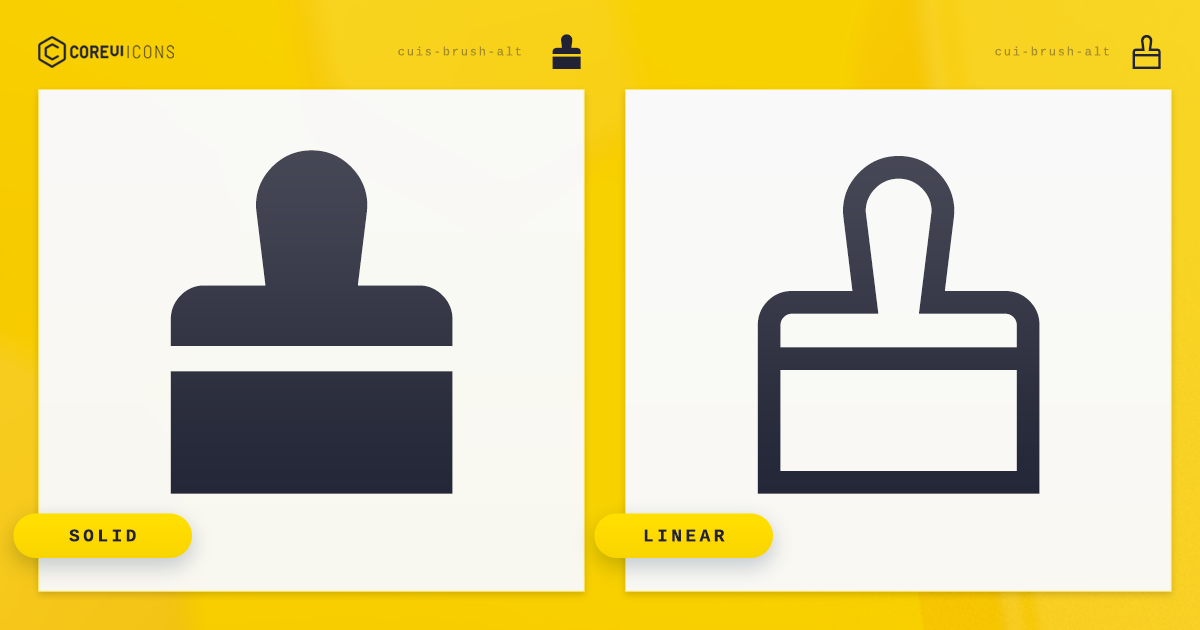 Brush Alt Icon · Linear · Coreui Icons · Svg Javascript Typescript And Webfont
