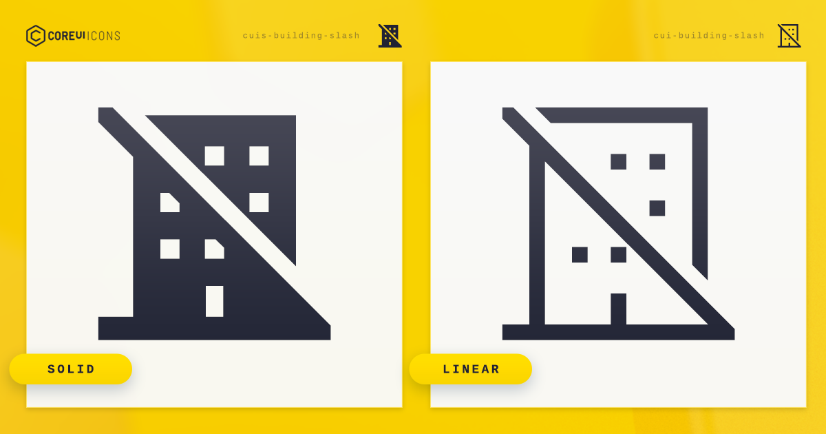 Building Slash Icon · Linear · Coreui Icons · Svg Javascript Typescript And Webfont