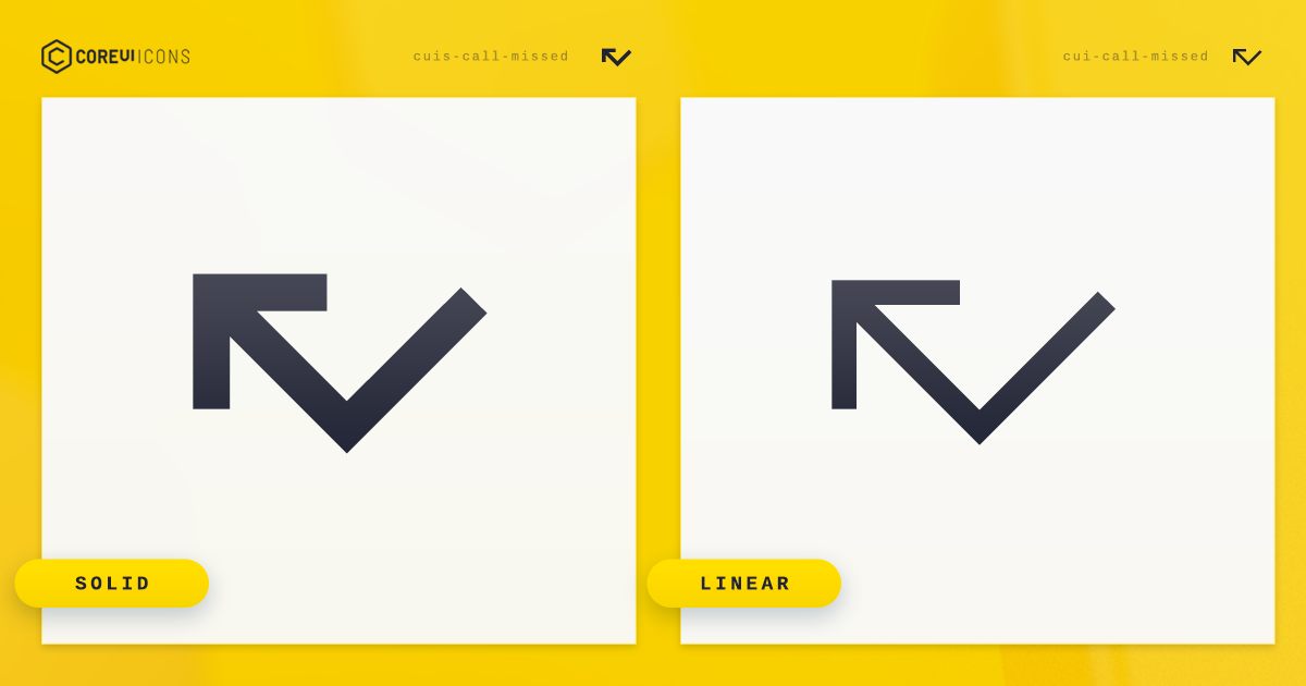 Call Missed Icon · Linear · Coreui Icons · Svg Javascript Typescript And Webfont