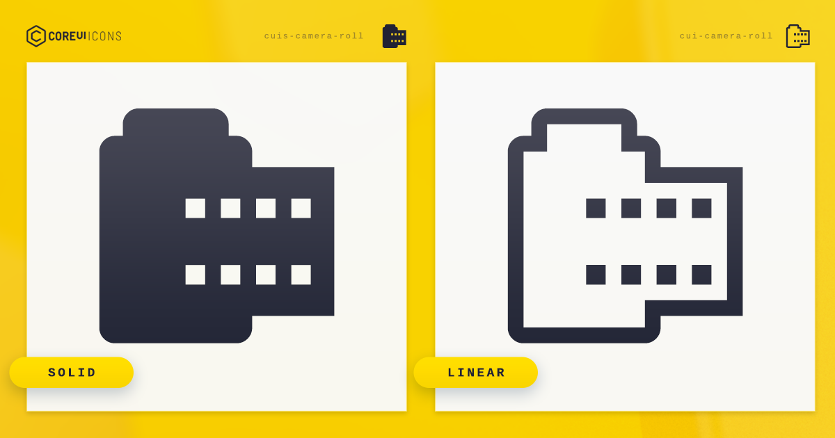 Camera Roll Icon · Linear · Coreui Icons · Svg Javascript Typescript And Webfont
