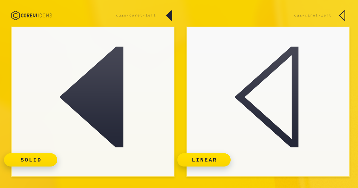Caret Left Icon · Linear · CoreUI Icons · SVG, JavaScript, TypeScript ...
