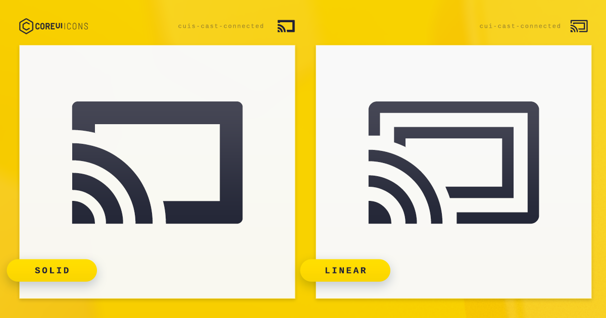 Cast Connected Icon · Linear · Coreui Icons · Svg Javascript Typescript And Webfont 