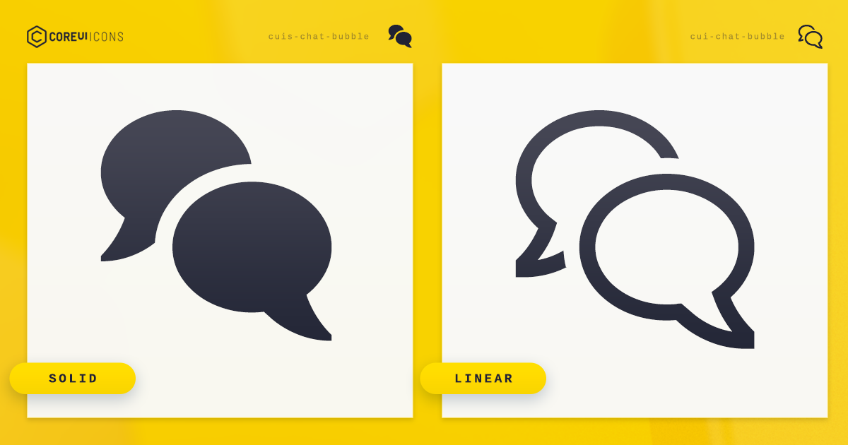 Chat Bubble Icon · Linear · Coreui Icons · Svg Javascript Typescript And Webfont