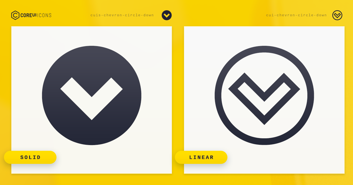 Chevron Circle Down Icon · Solid · Coreui Icons · Svg Javascript 