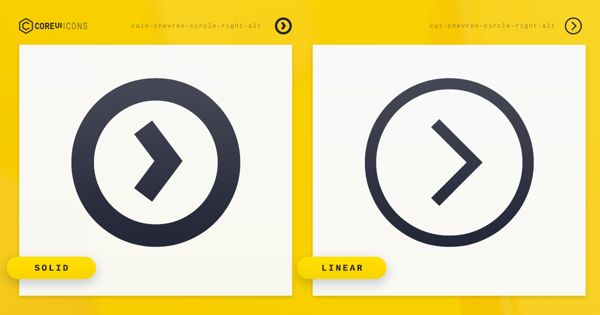 Chevron Circle Right Alt Icon · Linear · CoreUI Icons · SVG, JavaScript ...