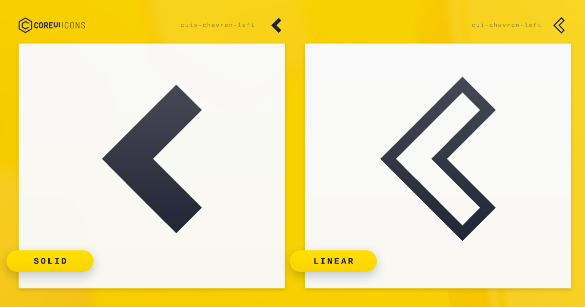 Chevron Left Icon · Solid · Coreui Icons · Svg Javascript Typescript And Webfont
