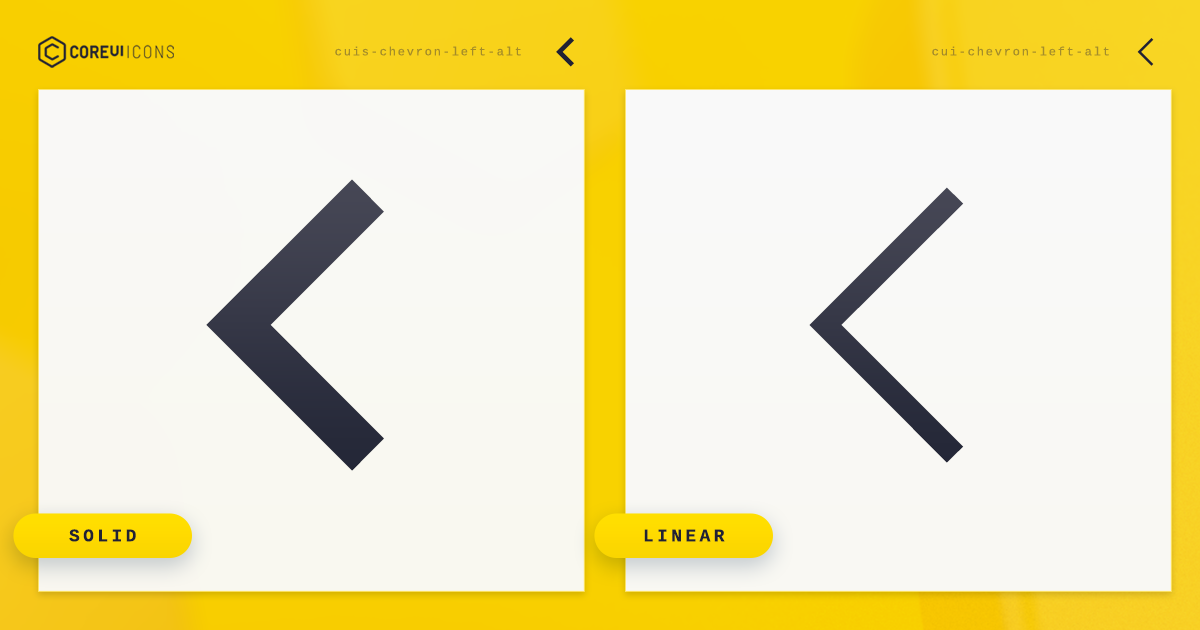 Chevron Left Alt Icon · Linear · Coreui Icons · Svg Javascript Typescript And Webfont