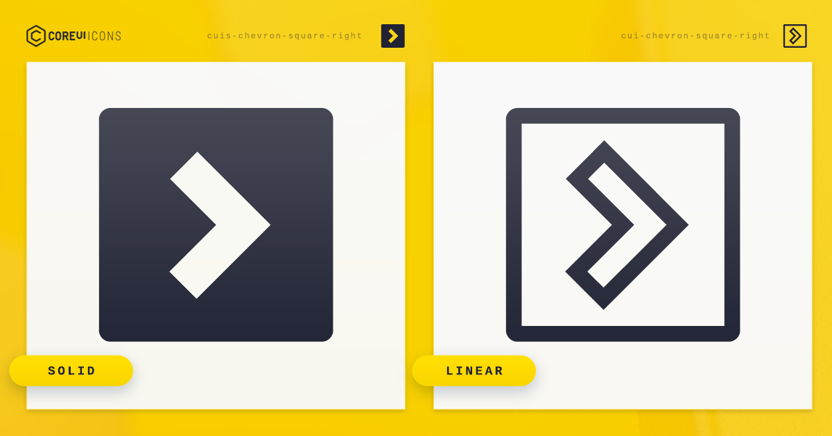 Chevron Square Right Icon · Linear · Coreui Icons · Svg Javascript Typescript And Webfont