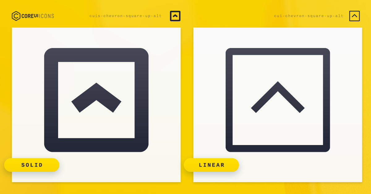 Chevron Square Up Alt Icon · Linear · Coreui Icons · Svg Javascript Typescript And Webfont