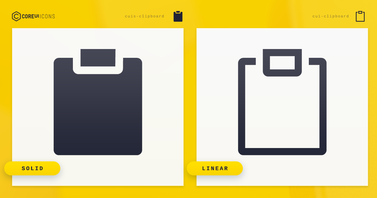 Clipboard Icon · Linear · Coreui Icons · Svg Javascript Typescript And Webfont
