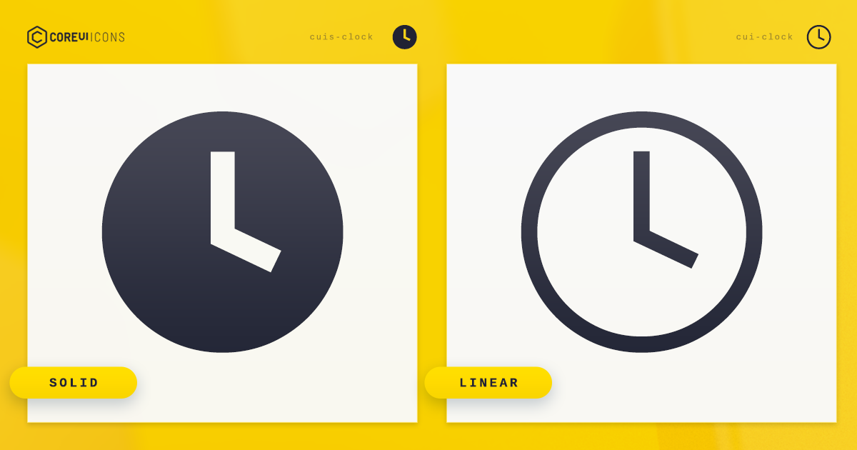 Clock Icon · Linear · Coreui Icons · Svg Javascript Typescript And Webfont
