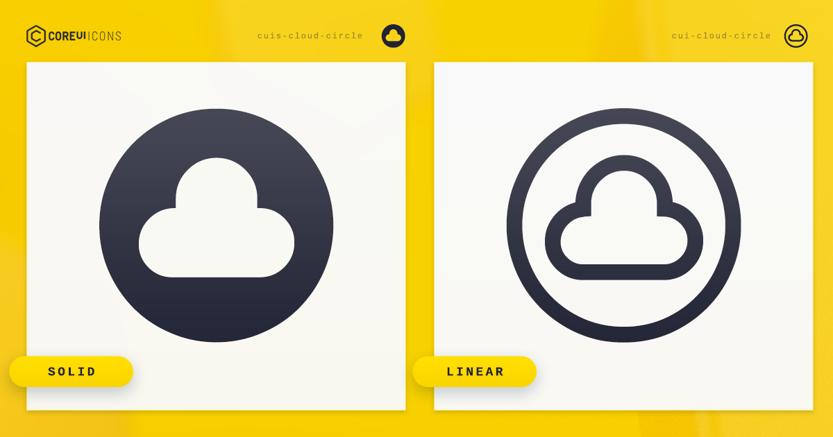 Cloud Circle Icon · Linear · Coreui Icons · Svg Javascript Typescript