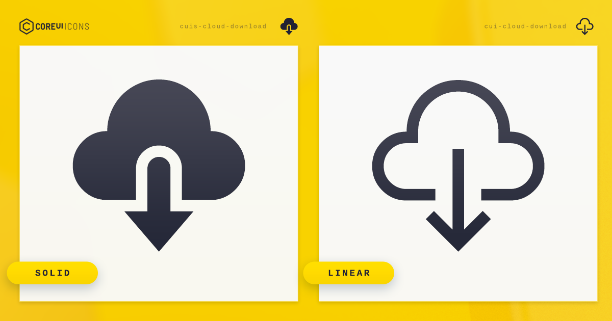 Cloud Download Icon · Linear · Coreui Icons · Svg Javascript Typescript And Webfont
