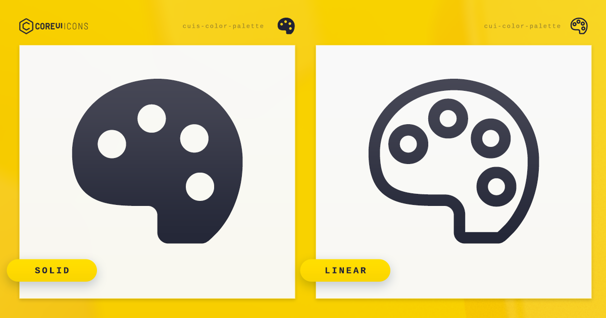 Color Palette Icon · Linear · Coreui Icons · Svg Javascript 2139