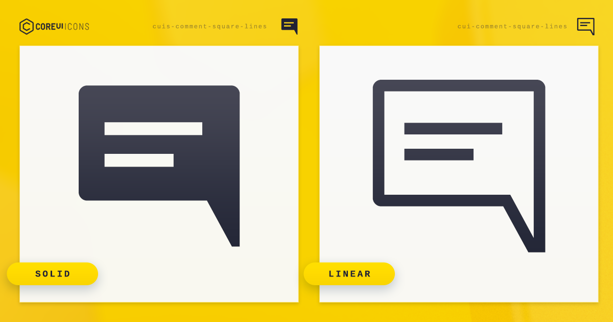 Comment Square Lines Icon · Linear · CoreUI Icons · SVG, JavaScript ...