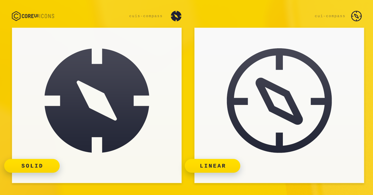 Compass Icon · Linear · Coreui Icons · Svg Javascript Typescript And Webfont