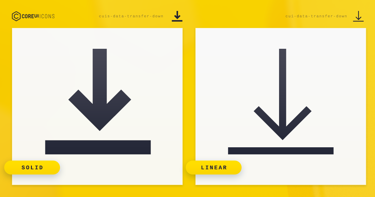 Data Transfer Down Icon · Linear · Coreui Icons · Svg Javascript Typescript And Webfont 