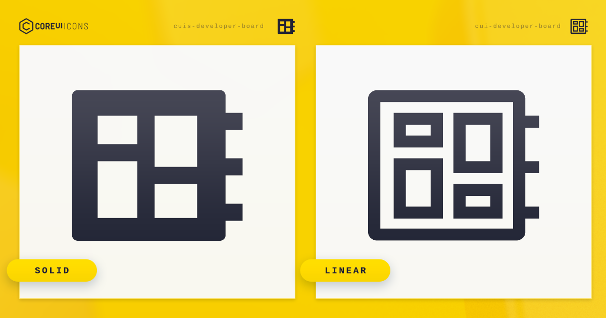 Developer Board Icon · Linear · Coreui Icons · Svg Javascript Typescript And Webfont