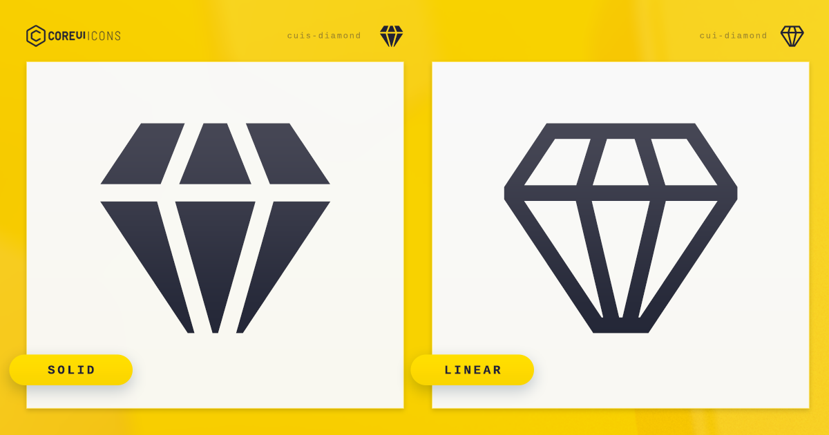 Diamond Icon · Linear · Coreui Icons · Svg Javascript Typescript And Webfont